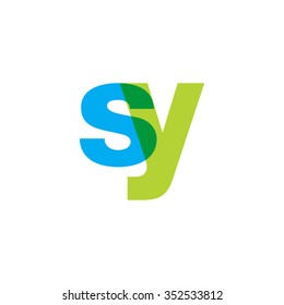 Lowercase Sy Logo Blue Green Overlap Stock Vector (Royalty Free ...