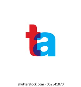 Lowercase Ta Logo Red Blue Overlap Stock Vector (Royalty Free ...