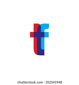 Lowercase Tf Logo Red Blue Overlap Stock Vector (Royalty Free ...