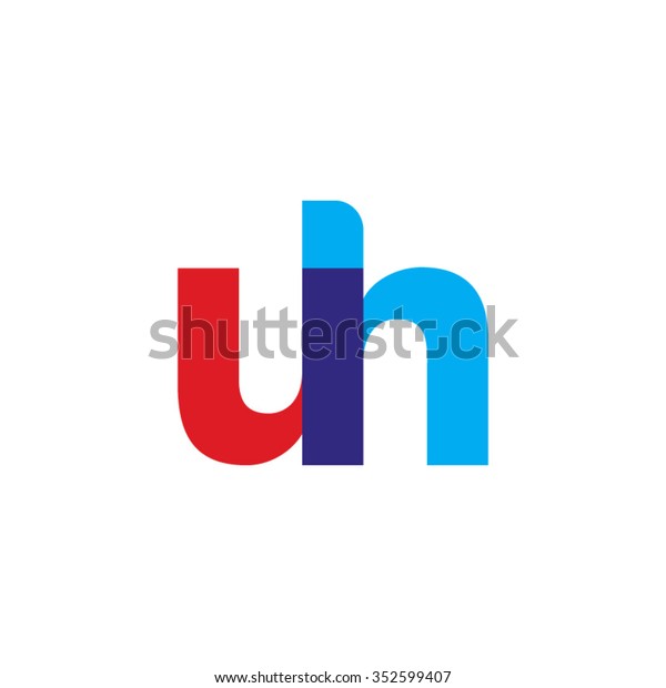 Lowercase Uh Logo Red Blue Overlap Stock Vector (Royalty Free ...