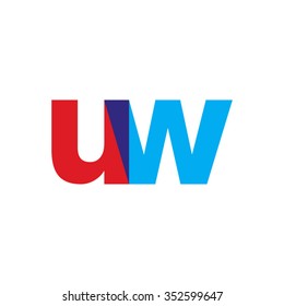 Lowercase Uw Logo Red Blue Overlap Stock Vector (Royalty Free ...
