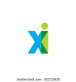 Lowercase Xi Logo Blue Green Overlap Stock Vector (Royalty Free ...
