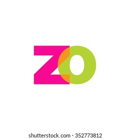 Initial Letter Zo Lowercase Logo Green Stock Vector (Royalty Free) 1034318314