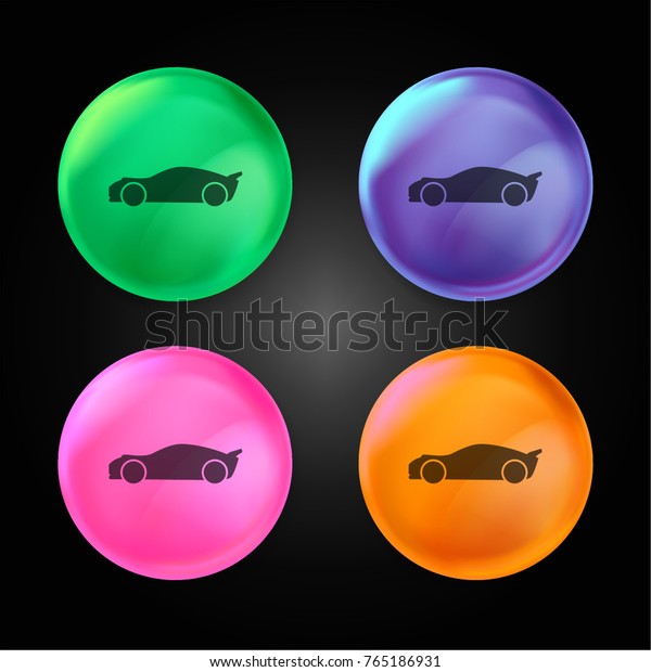 Lowered Racing Car Side View Silhouette : image vectorielle de stock ...