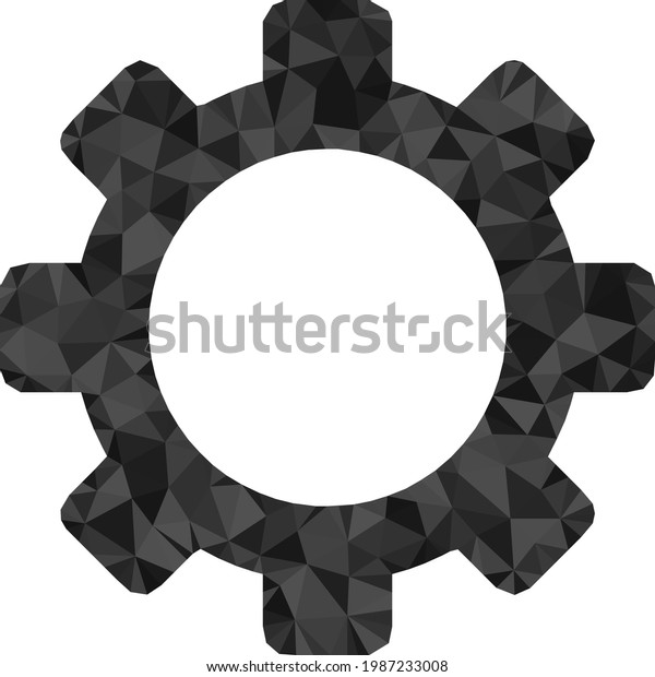 Lowpoly Cog Combined Chaotic Filled Triangles Stock Vector (Royalty ...