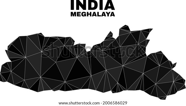Lowpoly Meghalaya State Map Polygonal Meghalaya Stock Vector (Royalty ...