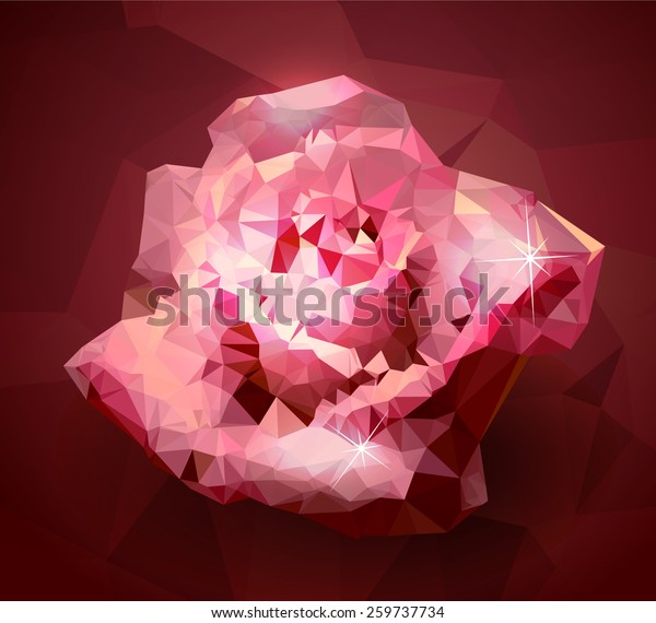 Lowpoly Rose Vector Illustration Abstract Polygonal Stock Vector ...