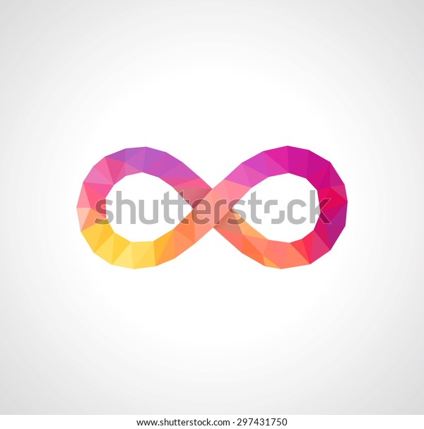 Lowpoly Sign Infinity Full Color On Stock Vector (Royalty Free) 297431750