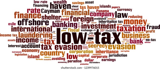 Lowtax Word Cloud Concept Vector Illustration Stock Vector (Royalty ...