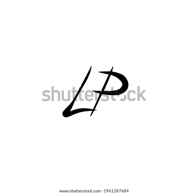 Lp Initial Handwriting Logo Identity Stock Vector (Royalty Free ...