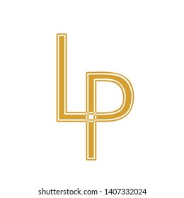 Lp Initial Letter Business Name Gold Stock Vector (Royalty Free ...