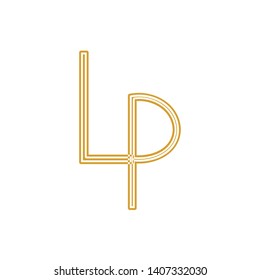 Lp Initial Letter Business Name Gold Stock Vector (Royalty Free ...