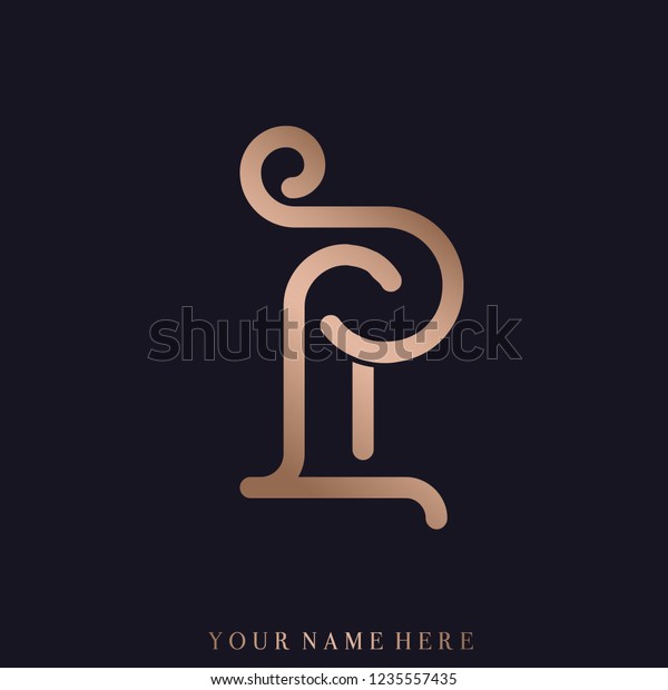 Lp Monogramtypographic Icon Letter L Letter Stock Vector (Royalty Free ...
