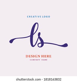 Ls Lettering Logo Simple Elegant Easy Stock Vector (Royalty Free ...