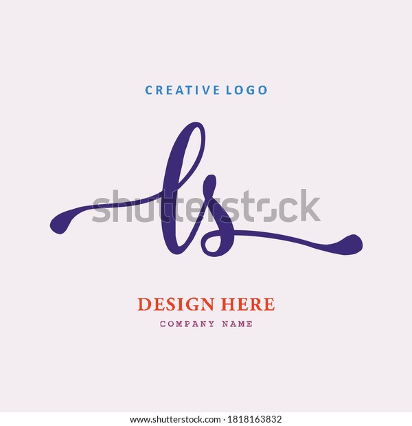 Ls Lettering Logo Simple Elegant Easy Stock Vector (Royalty Free ...