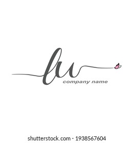 Lu Initial Handwriting Logo Luxury Vector Stock Vector (Royalty Free ...