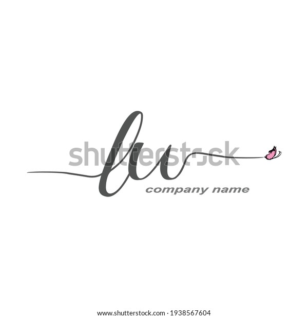 Lu Initial Handwriting Logo Luxury Vector Stock Vector (Royalty Free ...