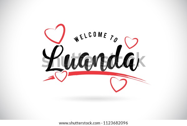 Luanda Welcome Word Text Handwritten Font: vector de stock (libre de ...