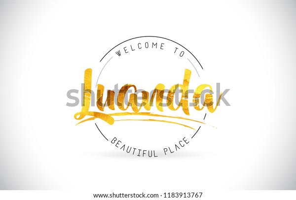 Luanda Welcome Word Text Handwritten Font: เวกเตอร์สต็อก (ปลอดค่า ...