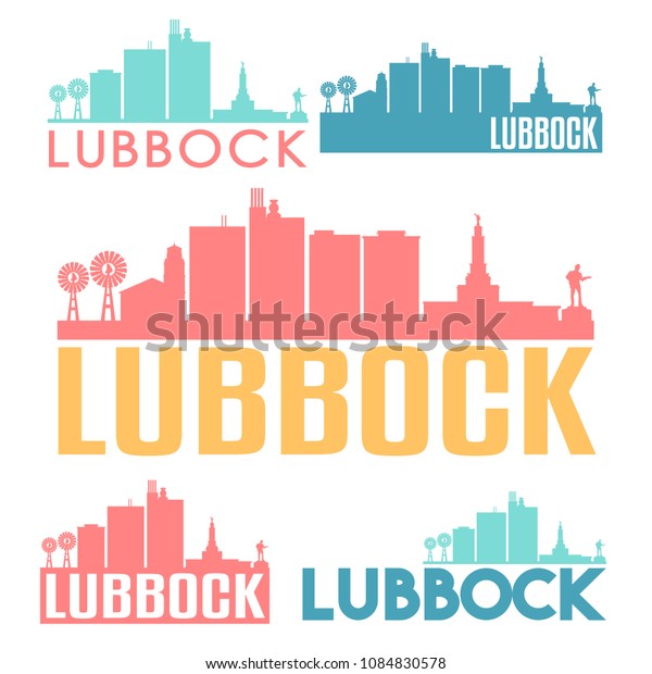 Lubbock Texas Flat Icon Skyline Vector Stock Vector (Royalty Free ...