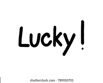 Lucky Calligraphy Hand Lettering Vector 스톡 벡터(로열티 프리) 789050701 ...