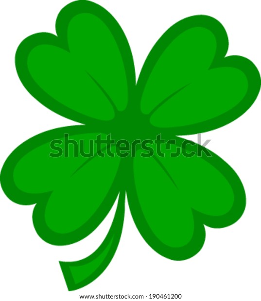 Lucky Four Leaf Irish Clover St Stock Vector (Royalty Free) 190461200
