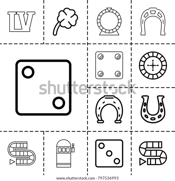 Lucky Icons Set 13 Editable Outline Stock Vector (Royalty Free) 797536993