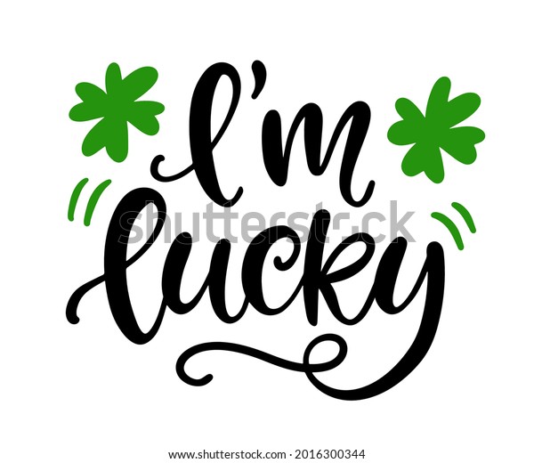 Lucky Phrase Modern Calligraphy Hand Written Stock Vector (Royalty Free ...