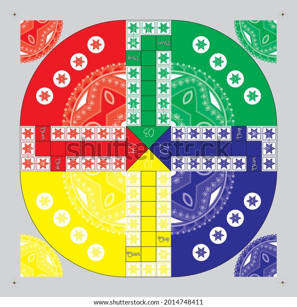 Ludo board game - Ready to print Vector, Mandala Artwork.
