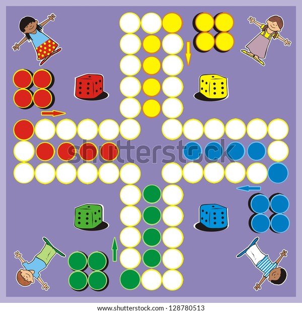 Ludo Board Game Vector Illustration Stock Vector (Royalty Free ...