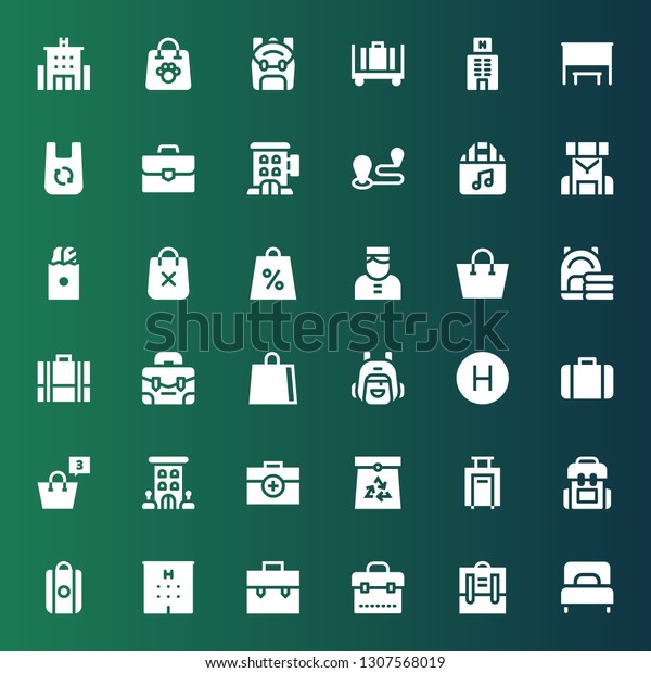 Luggage Icon Set Collection 36 Filled Stock Vector (Royalty Free ...