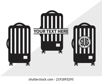 Luggage Monogram Svg Printable Vector Illustration Stock Vector ...