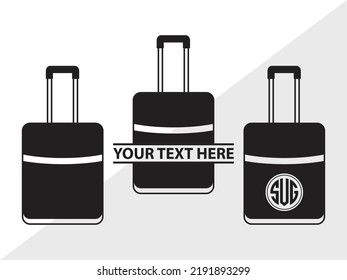 Luggage Monogram Svg Printable Vector Illustration Stock Vector ...