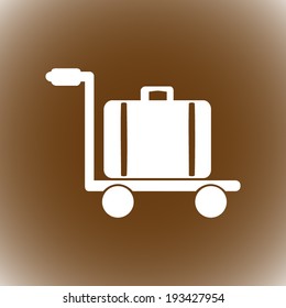 Luggage Trolley Vector Icon Stock Vector (Royalty Free) 193427954 ...