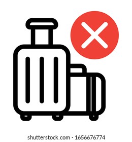 Luggages Cross Mark Simple Design Line Stock Vector (Royalty Free ...