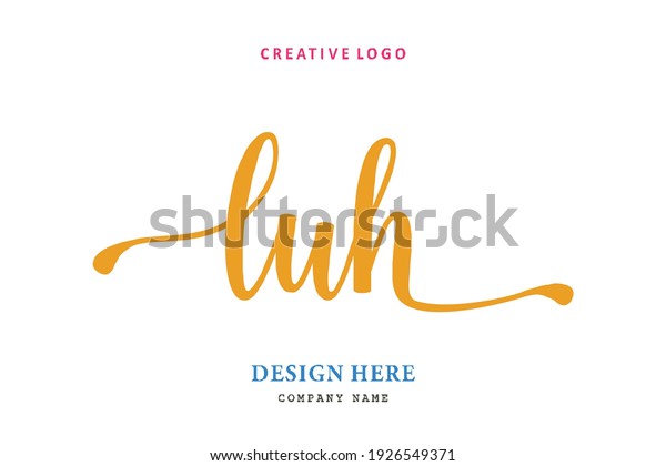 Luh Lettering Logo Simple Easy Understand Stock Vector (Royalty Free ...