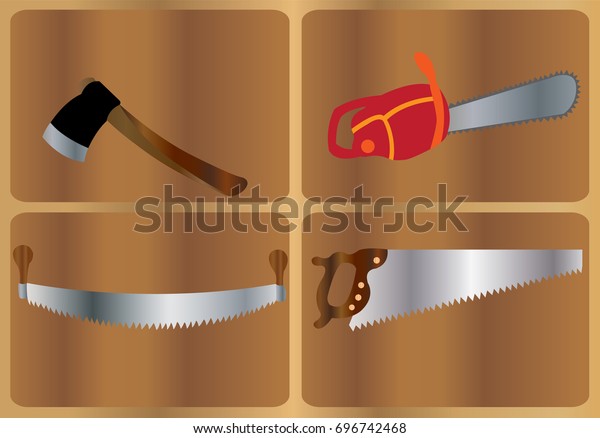 Lumbering Tools a Sample Tools Used Stock Vector (Royalty Free ...