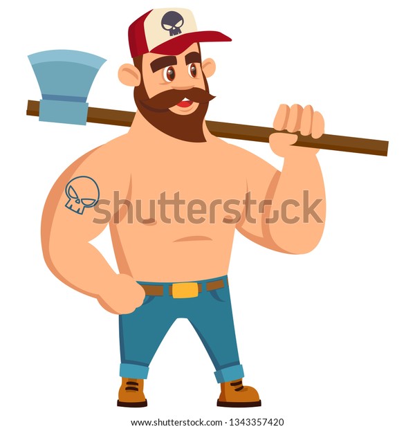 Lumberjack Vector Illustration Cartoon Flat Style Stock Vector (Royalty ...
