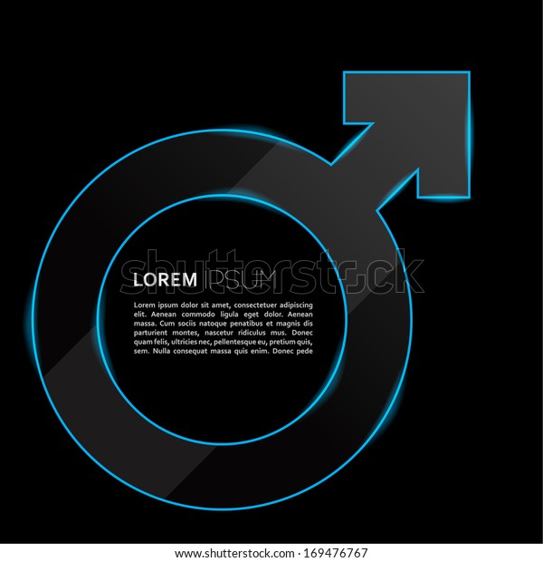 Luminous Sign Masculinity On Black Background : image vectorielle de ...