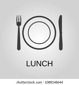 Lunch Icon Lunch Symbol Flat Design Stock Vector (Royalty Free ...