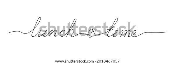 Lunch Time Handwritten Lettering Small Clock Stock Vector (Royalty Free ...