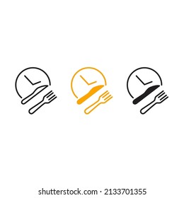 Lunch Time Icons Symbol Vector Elements Stock Vector (Royalty Free ...