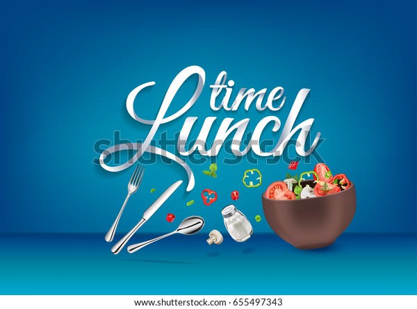 Lunch Time Paper Hand Lettering Calligraphy Stock Vector (Royalty Free ...