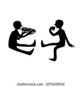 Lunch Two People Stock Vector (Royalty Free) 1075433924 | Shutterstock