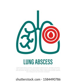 Lung Abscess Thin Line Icon Pus Stock Vector (Royalty Free) 1586643979