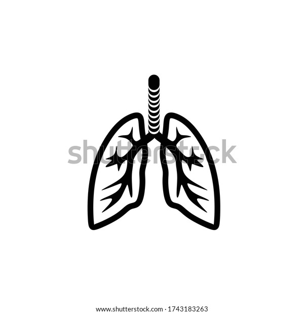 Lung Icon Black White Illustration Decoration Stock Vector (Royalty ...