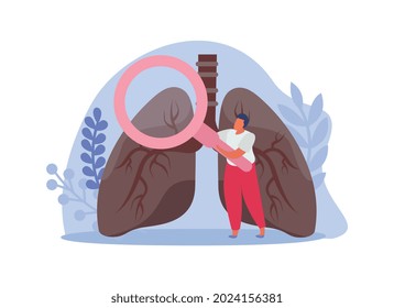 Lung Inspection Flat Icons Composition Male Stock Vector (Royalty Free ...
