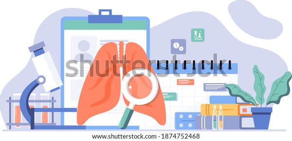 Lung Inspection Pulmonology Human Vector Illustration Stock Vector ...