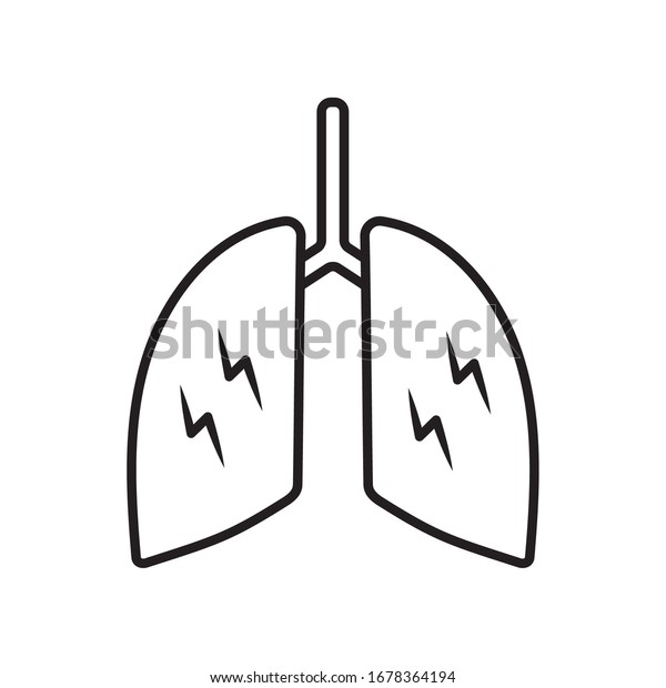 Lung Line Style Icon Design Medical Stock Vector (Royalty Free ...