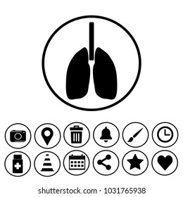 Lung Sign Icon Stock Vector (Royalty Free) 1031765938 | Shutterstock